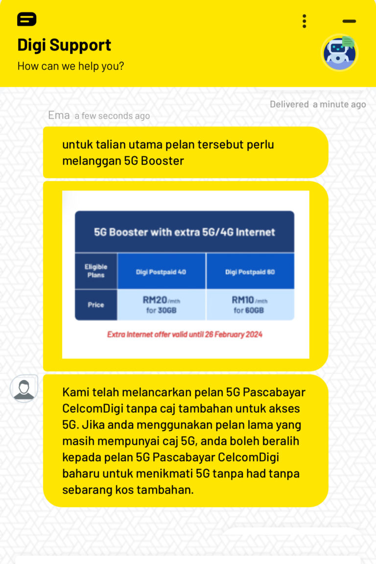 Pelanggan Celcom, Digi Perlu Tukar Pelan Baharu Untuk Akses 5G Percuma